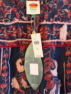 FARM Rio | Tops | Farm Rio Navy Floral Puff Sleeve Blouse | Poshmark